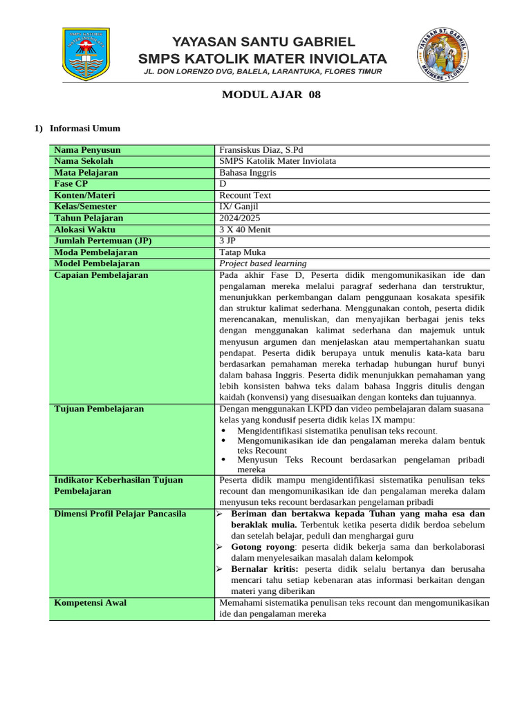 CH 3 - Unit 3 - Menulis Recount Text - Pertemuan 8 | PDF