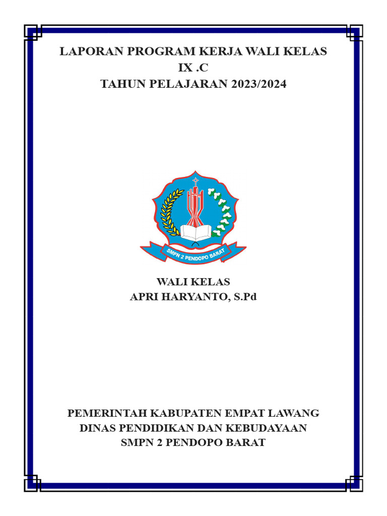 Laporan Program Kerja Wali Kelas | PDF