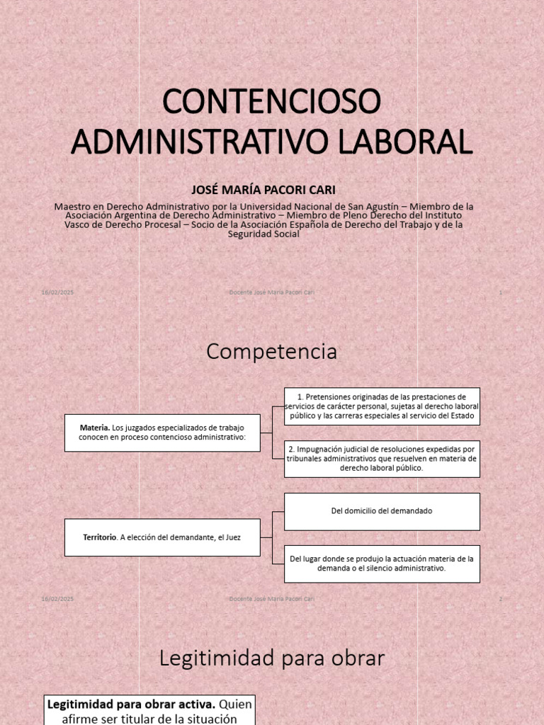 CONTENCIOSO ADMINISTRATIVO LABORAL 2024 - DIAPOSITIVAS - AUTOR JOSÉ MARÍA PACORI CARI | PDF ...