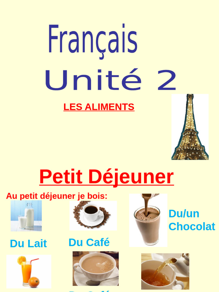 Aliments pour Petit Déjeuner et Dîner | PDF