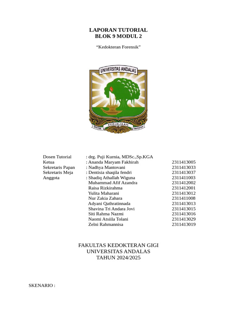 Laporan Tutorial Modul 2 Blok 9 | PDF