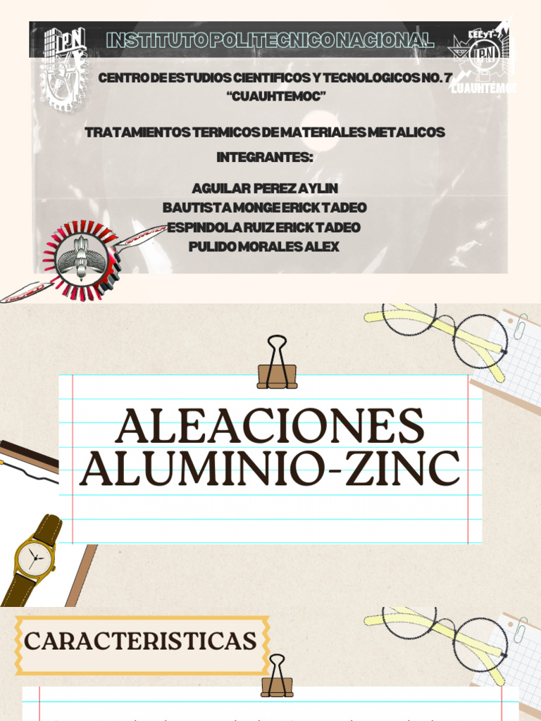 Aleaciones Metálicas: Aluminio y Zinc | PDF | Aleación | Cobre