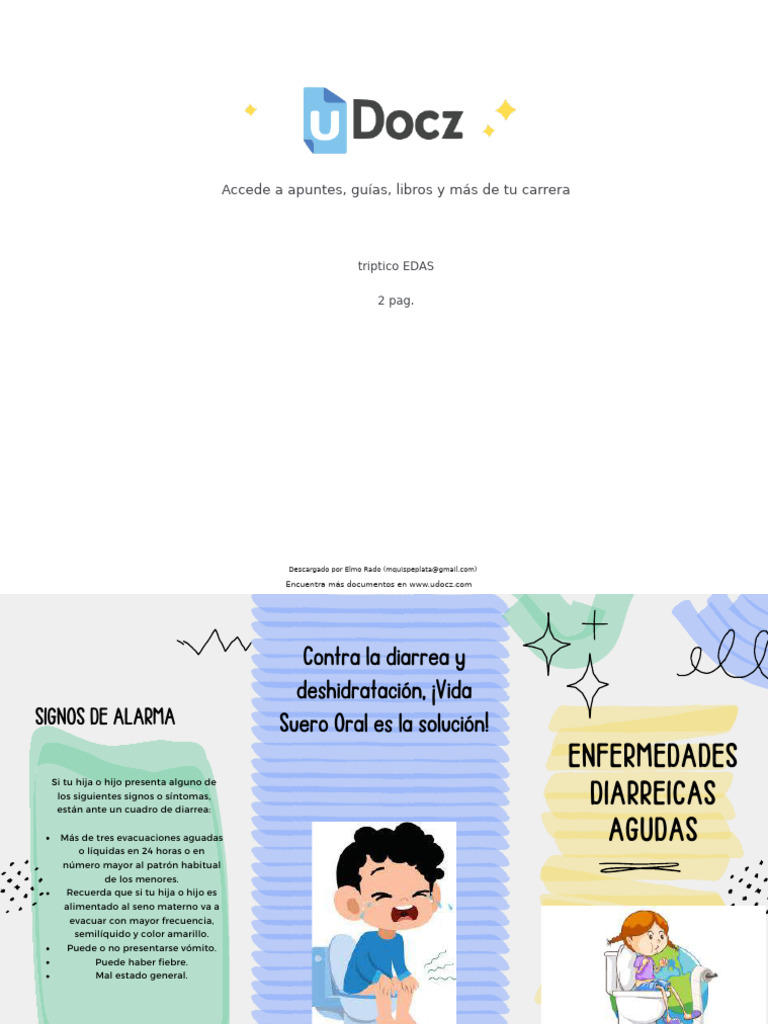 Triptico Edas 1149175 Downloadable 4064838 | PDF | Diarrea | Agua