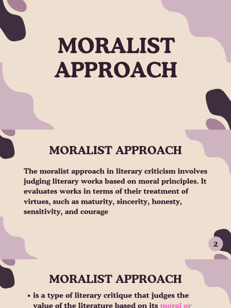 Understanding the Moralist Approach in Literature | PDF