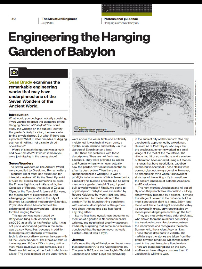 Engineering The Hanging Gardens of Babylon (3p) | PDF