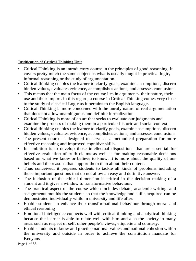 SAS 202 by Zablon W | PDF | Critical Thinking | Thought