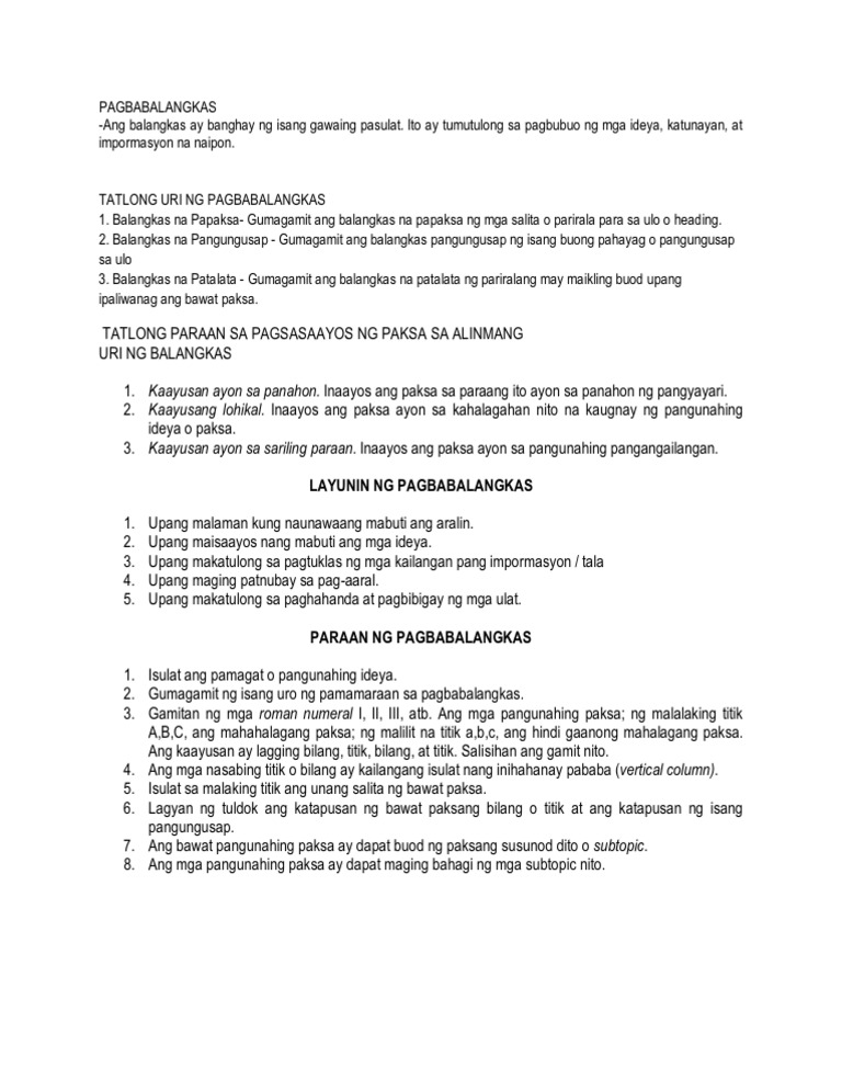 PAGBABALANGKAS | PDF