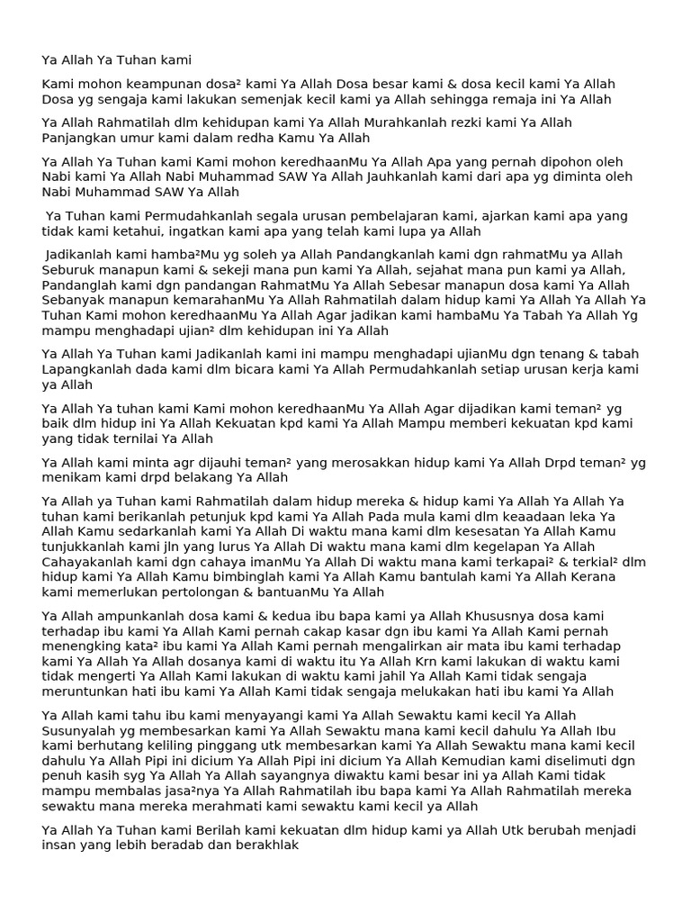 Doa Munajat taubat BM | PDF