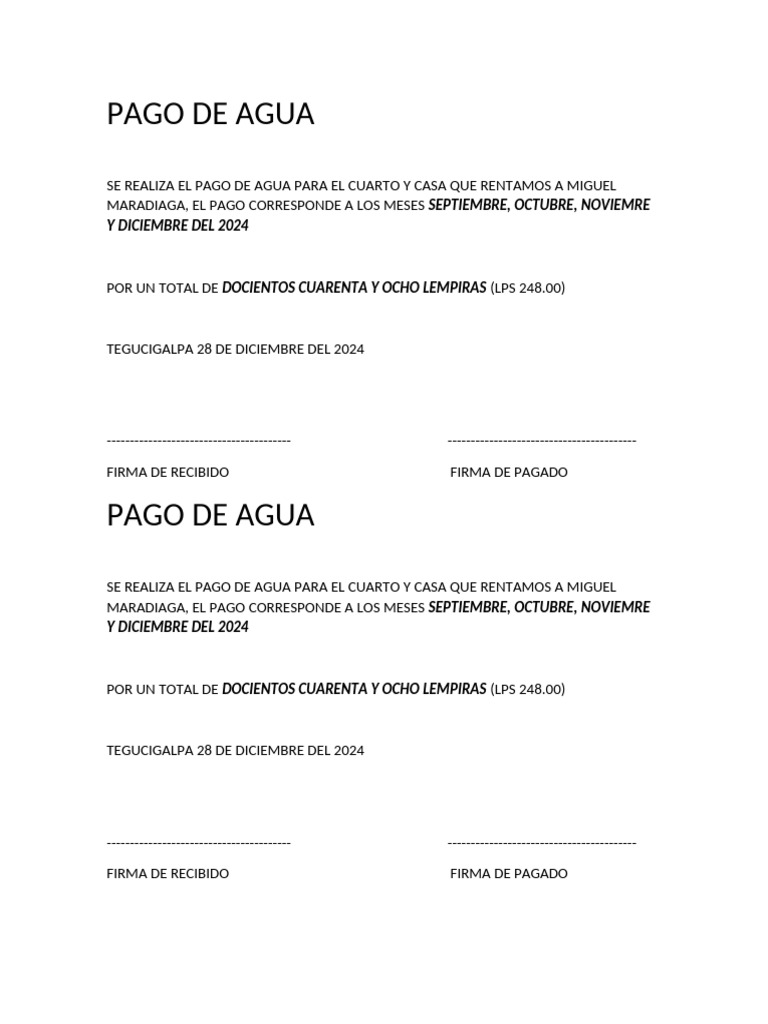 Pago de Agua | PDF