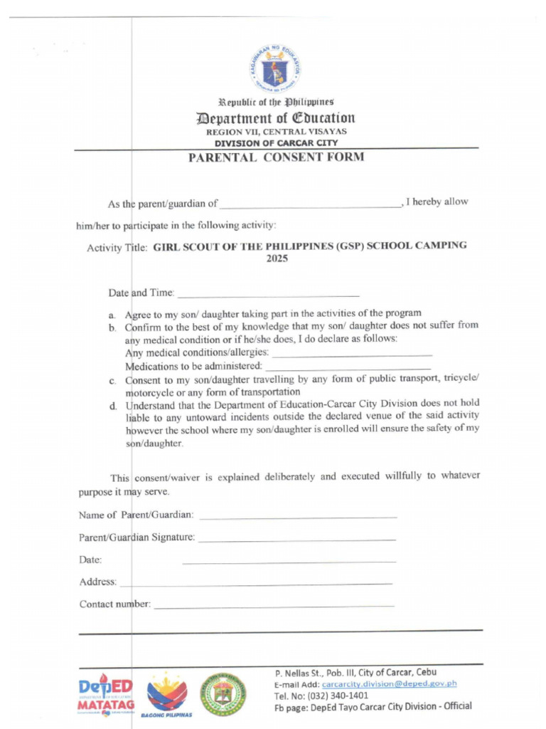 GSP Encampment Division Parental Consent | PDF