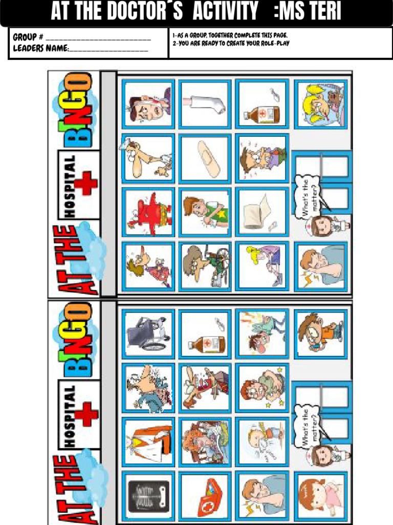 Bingo Activity at Doctor's Role-Play | PDF