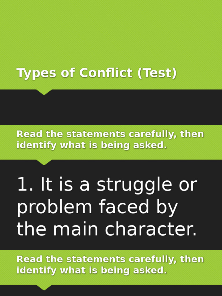 Types of Conflict in Literature Test | PDF | Postpartum Period