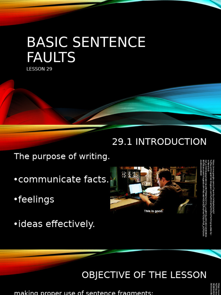 Basic Sentence Faults L29 | PDF | Subject (Grammar) | Clause