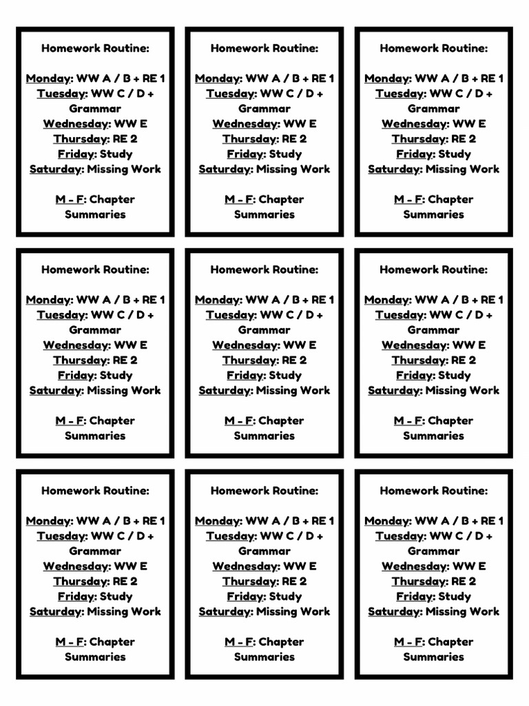 Homework Routine | PDF