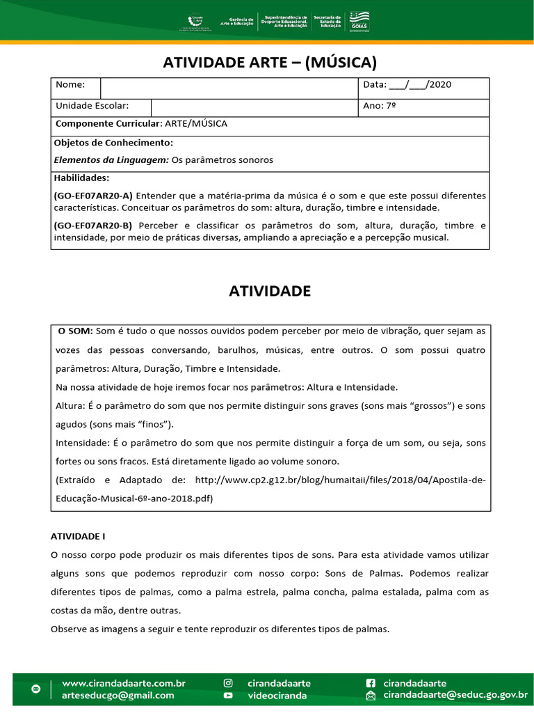 Os Parâmetros Sonoros. Parte 1 | PDF | Som | Pitch (música)