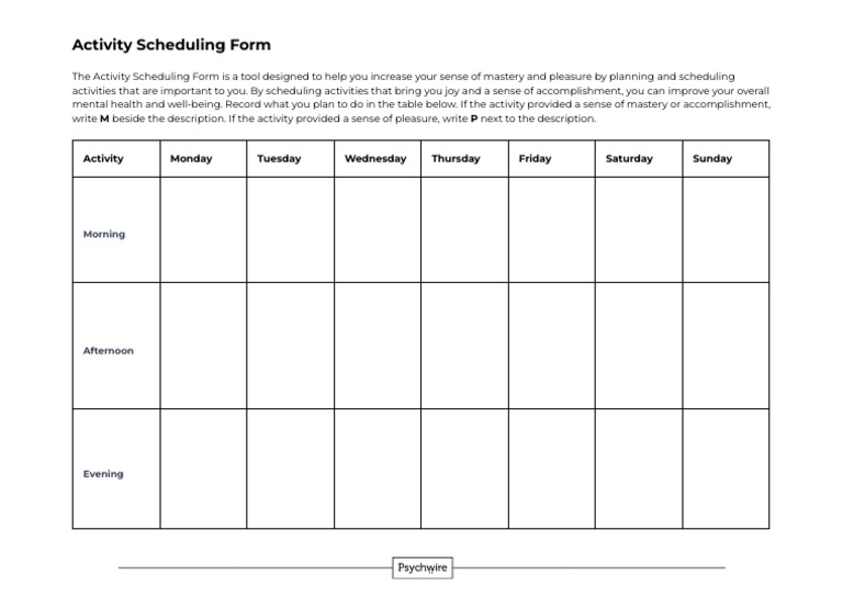 Activity Schedule | PDF
