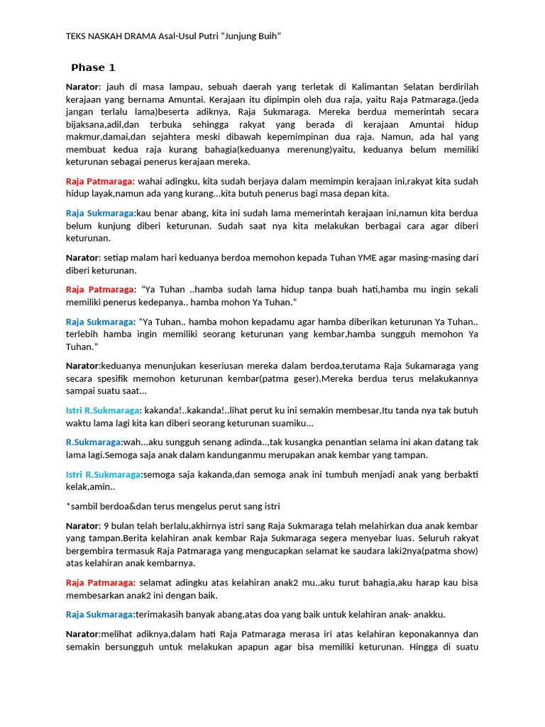 Naskah Teks Drama Revisi P5 2025 | PDF
