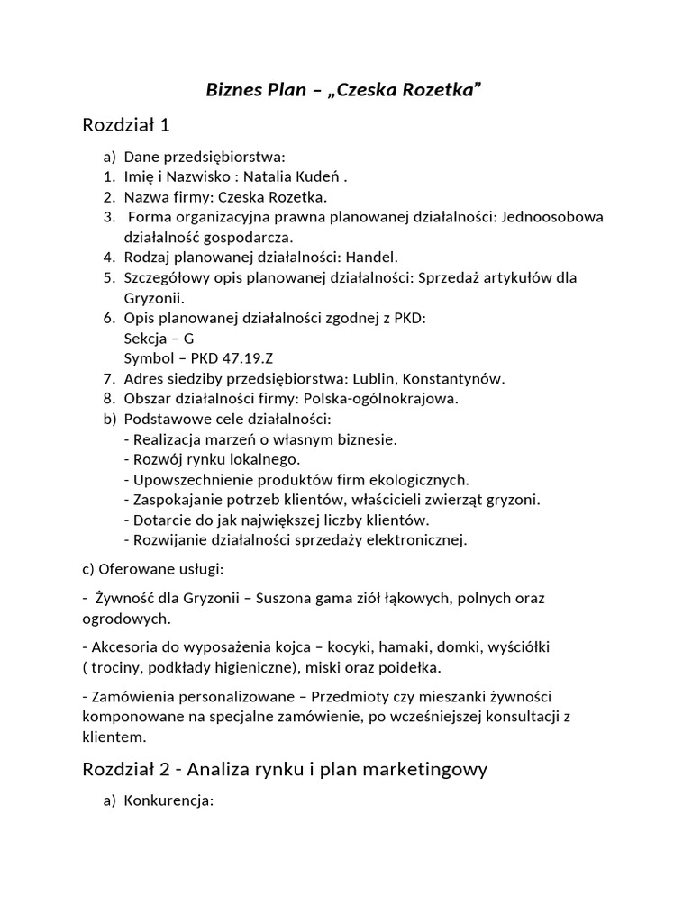 Biznes Plan | PDF