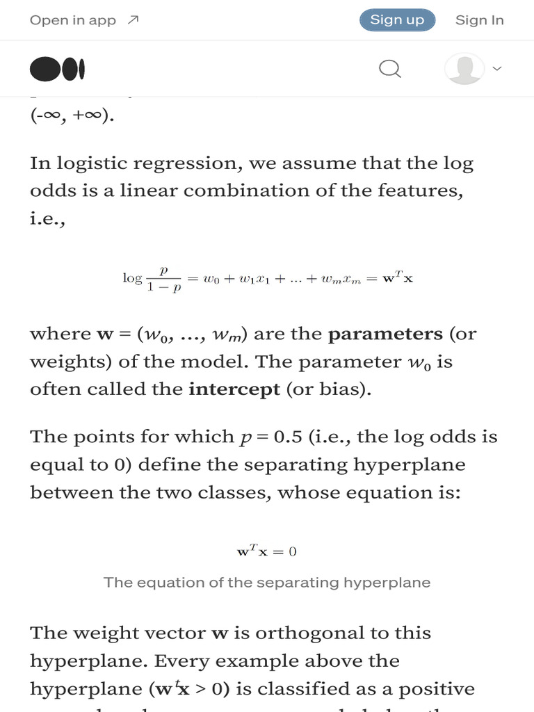 Logit Function in Logistic Regression | PDF