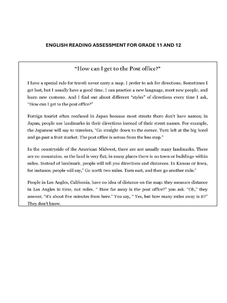 English Reading Material | PDF