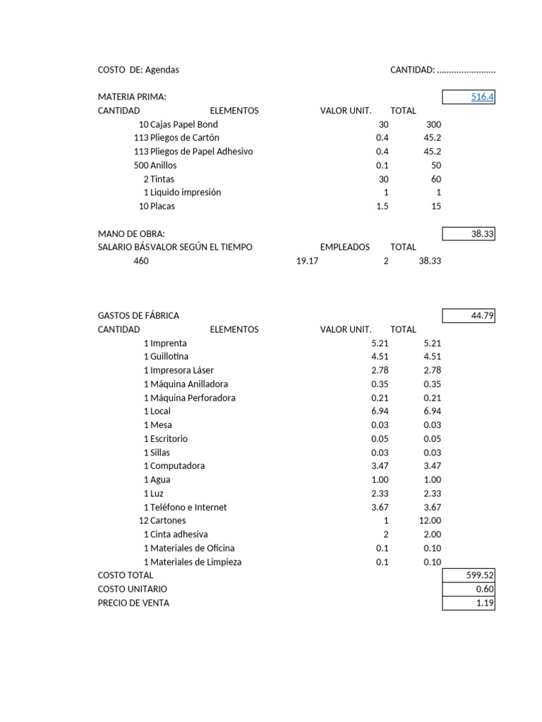 Costo Del Pancito Alisson. 2 | PDF | Panes | Alimentos