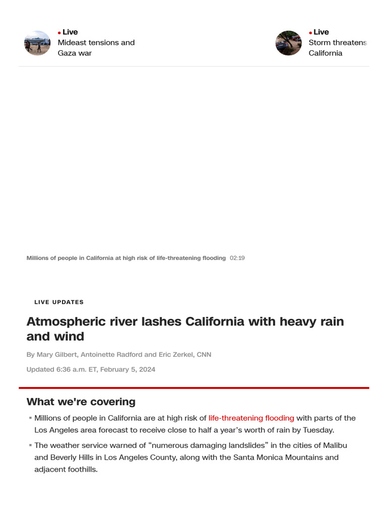Live updates_ California atmospheric river-fueled storm brings rain and ...