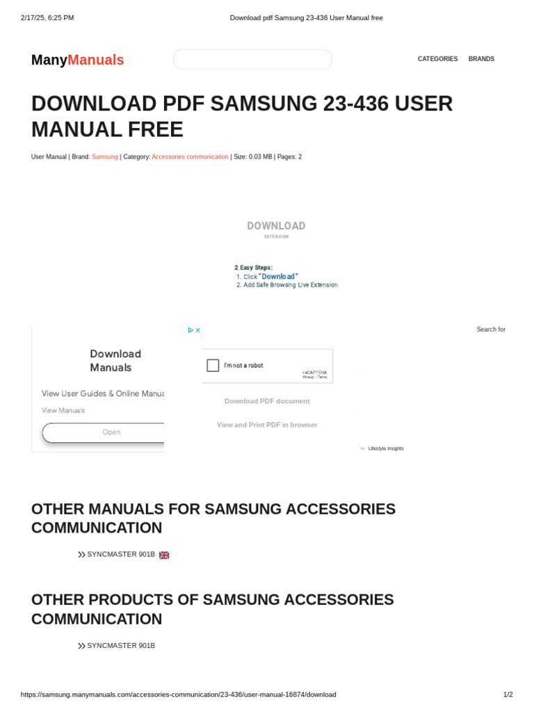 PDF Samsung 23-436 User Manual Free | PDF | Computing