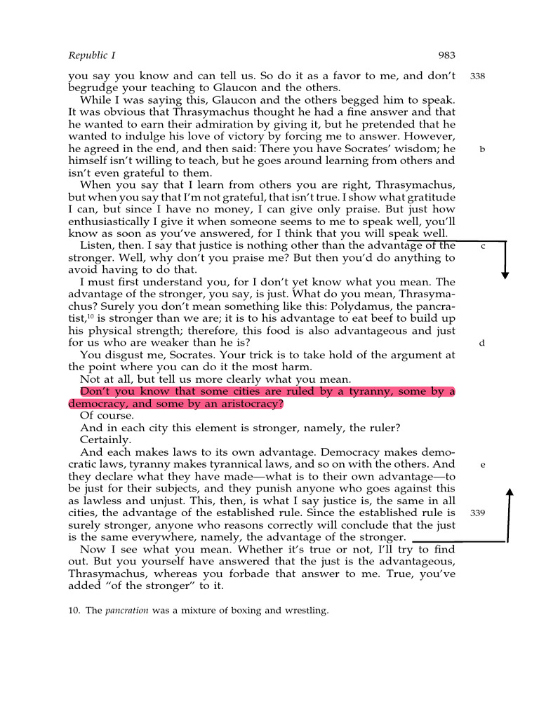Trasymachus 338c-339a & 343a-344c | PDF | Justice | Crime & Violence