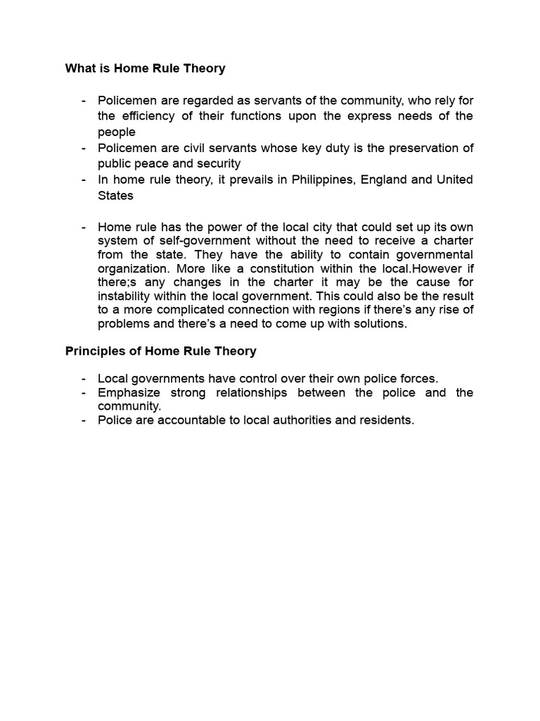 Understanding Home Rule Theory | PDF