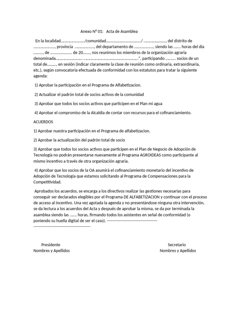 Acta 1 | PDF