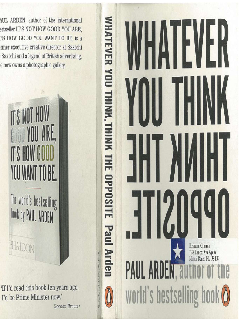 Whatever You Think Think The Opposite - Paul Arden Compressed | PDF