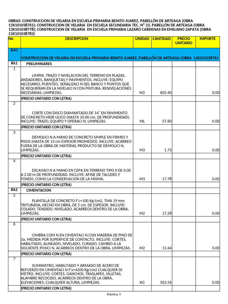 Catalogo de Conceptos Velarias | PDF | Materiales | edificio