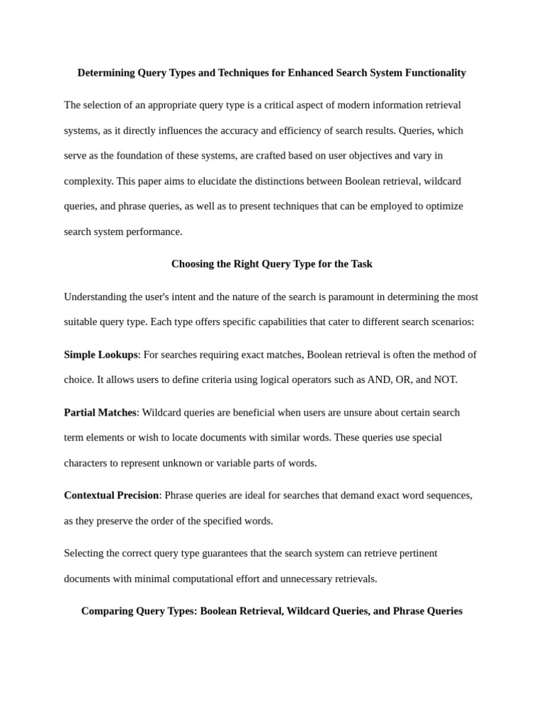 Query Types & Search Optimization | PDF | Information Retrieval | Applied Mathematics