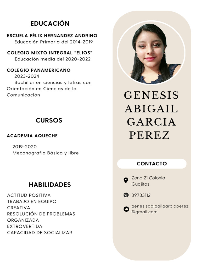 Formación Académica de Genesis García | PDF