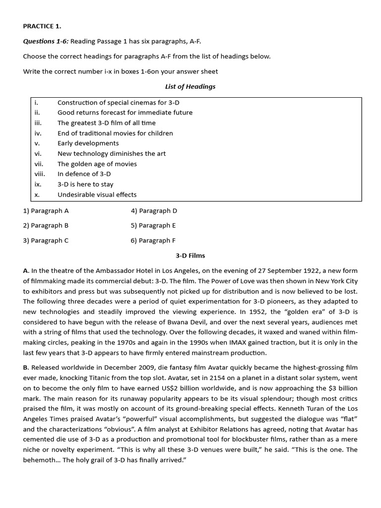 extra reading | PDF | 3 D Film | Video Games