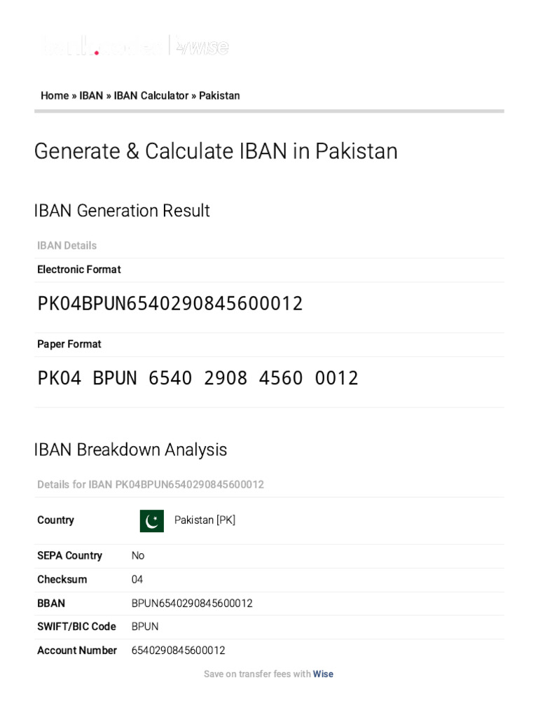 IBAN Calculator_ Generate IBAN for Pakistan Bank Account | PDF | Payments | Financial Services