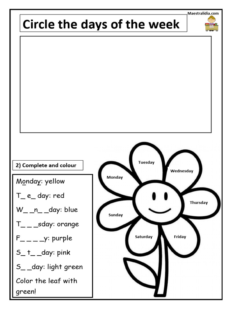 Days of the Week Coloring Activity | PDF