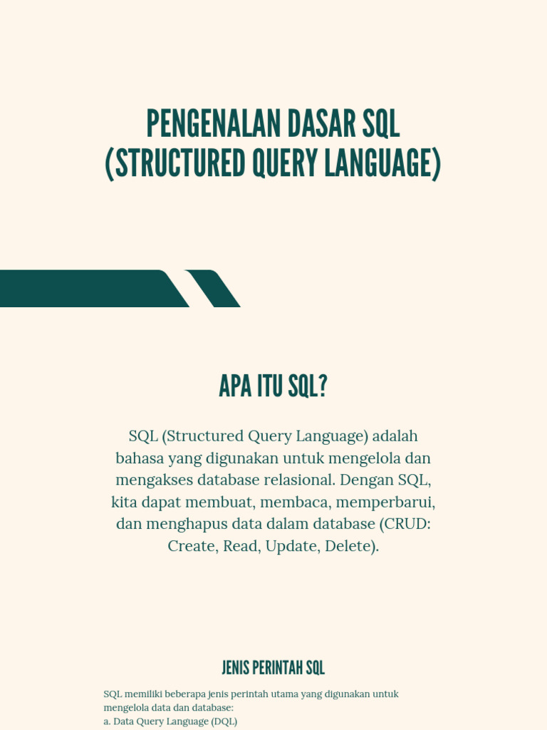 Pengenalan Dasar SQL (Structured Query Language) | PDF