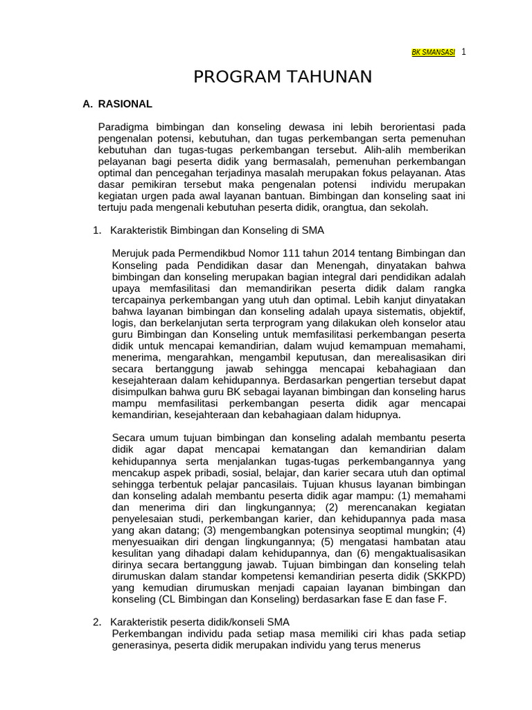 Program BK Merdeka Belajar | PDF