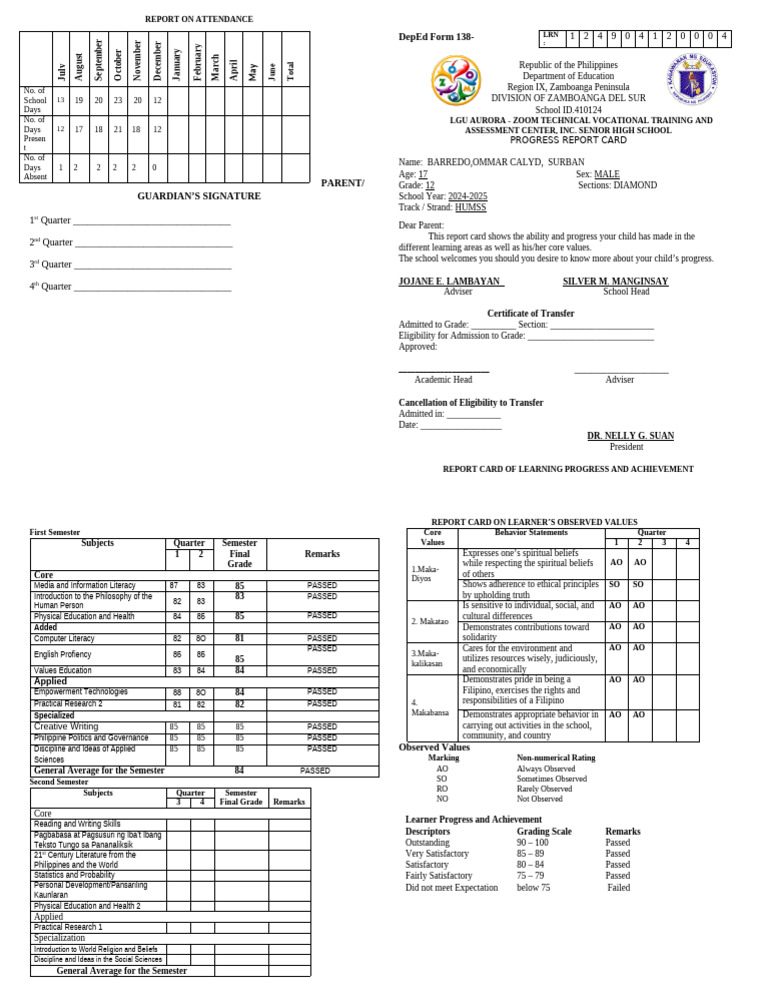 SF9-BARREDO OMAR- FINAL | PDF | Learning