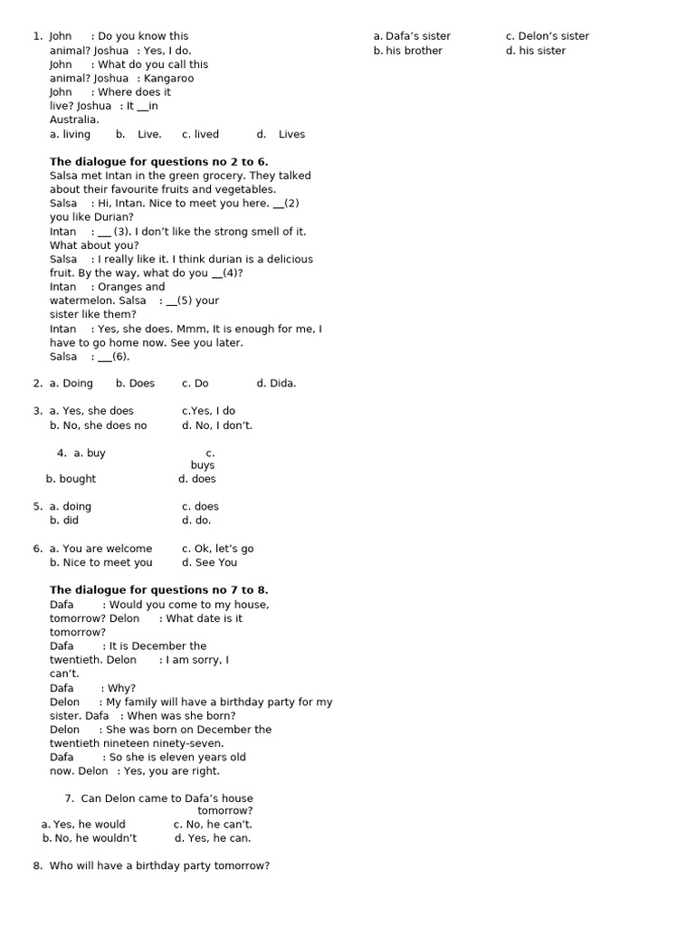 Soa Olimpiade BING Kelas-6-Sd | PDF