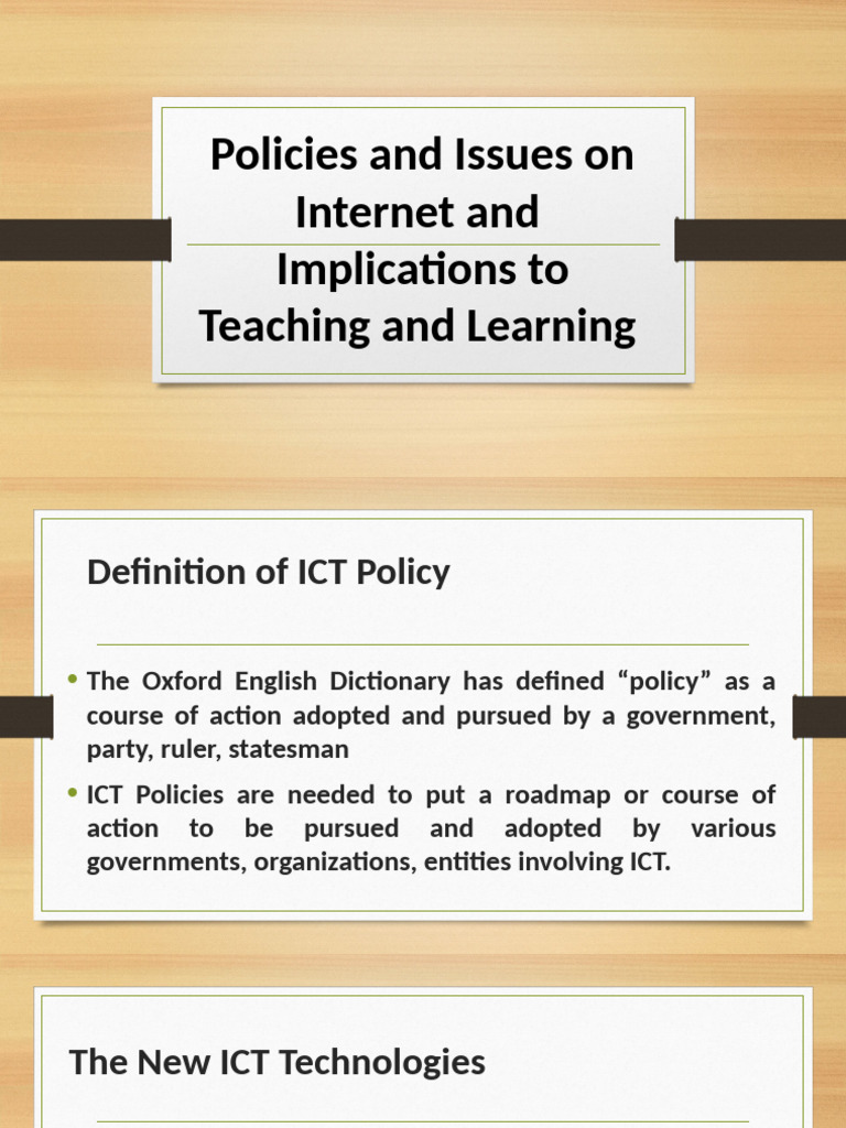 Lesson 1 Policies and Issues On The Internet | PDF | Information And ...