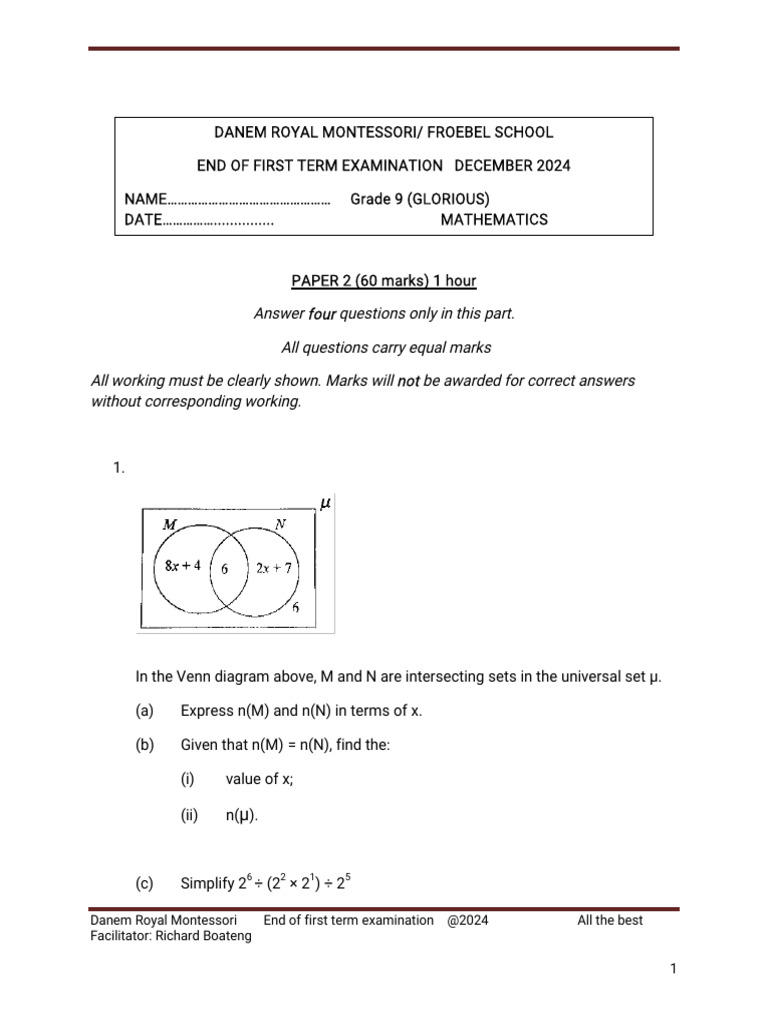 Grade 9.T1.12.24 | PDF