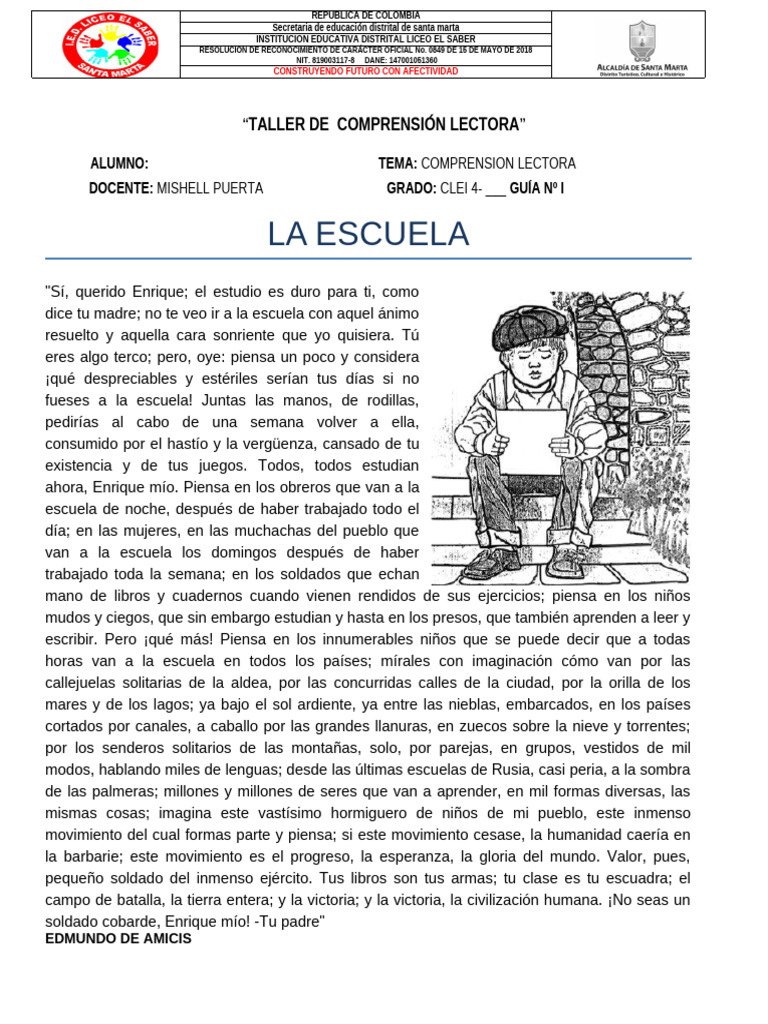Guía #2 Comprension Lectora | PDF