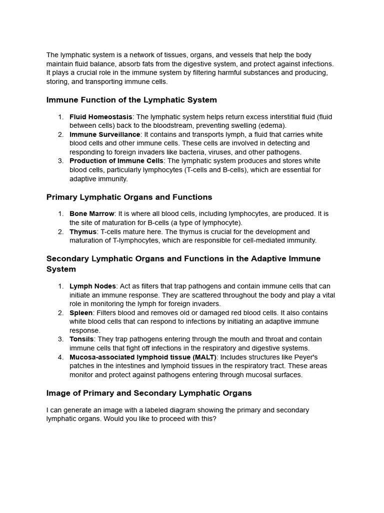 The Lymphatic System | PDF