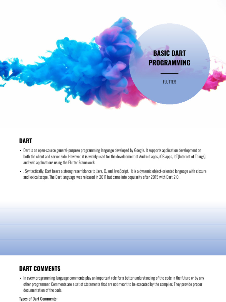 Lesson1 - Dart Basic Programming | PDF | Control Flow | Variable (Computer Science)