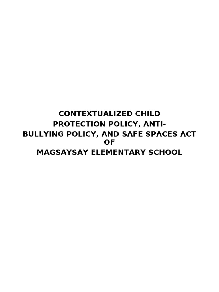 Contextualized CPP Integrated School Handbook | PDF | Child Abuse | Violence