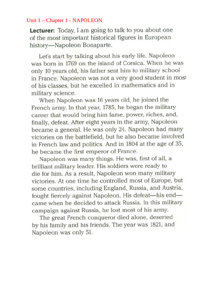 M1 U1 C1 Napoleon | PDF