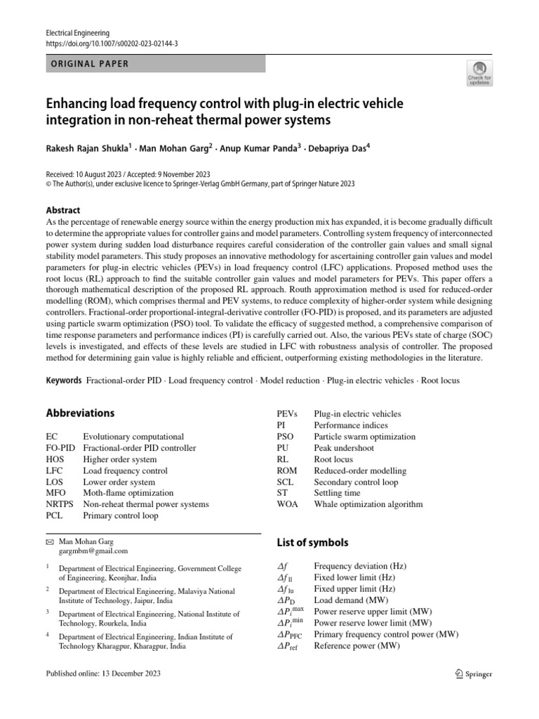 Enhancing Load-Frequency Control | PDF | Damping | Electrical Grid