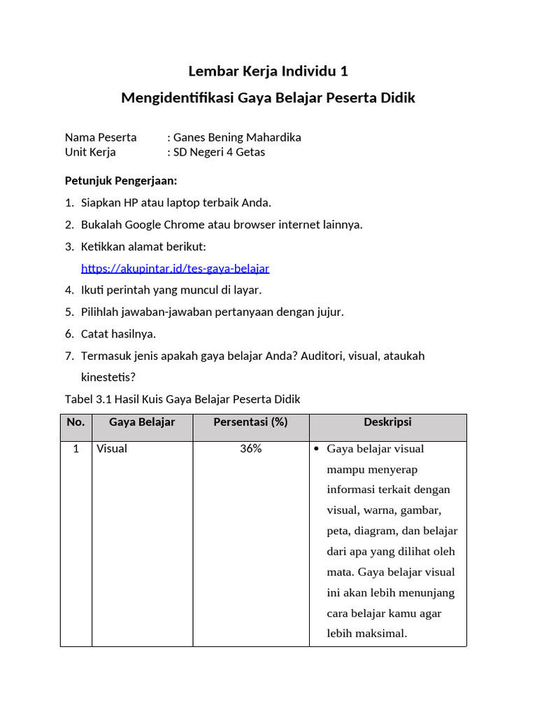 Lembar Kerja Individu 2.1 | PDF